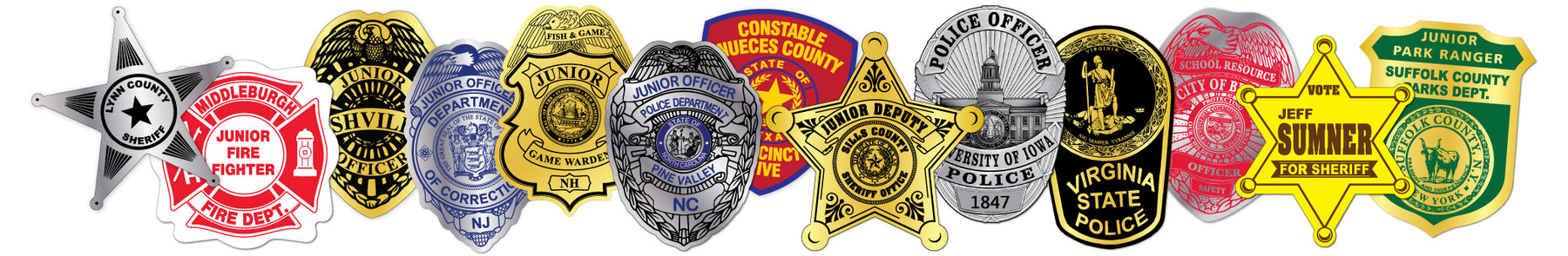 Police Stickers, Sheriff Stickers-Junior Officer Badge Stickers Labels ...