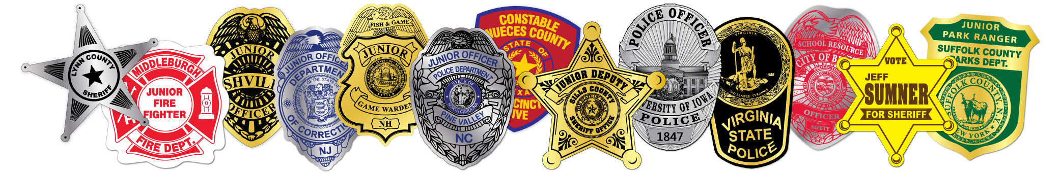Police Stickers, Sheriff Stickers-Junior Officer Badge Stickers Labels ...