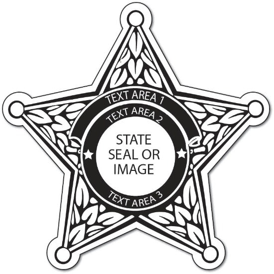 Custom Sheriff Star Badge Stickers | StickerShopLaw.com